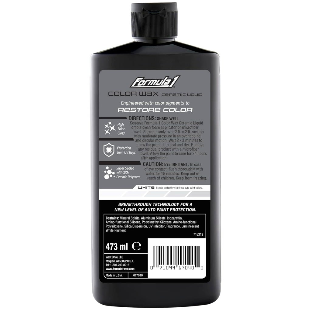 Formula 1 Ceramic SiO2 Colour Car Wax White 473ml | Great Automotive ...