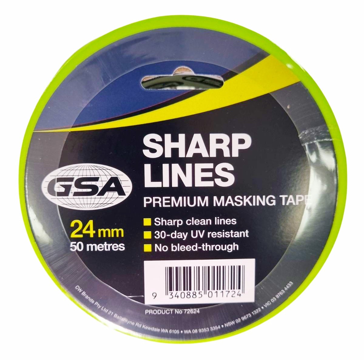 GSA Masking Tape Sharp Lines Premium Quality 24mm x 50m | Great ...