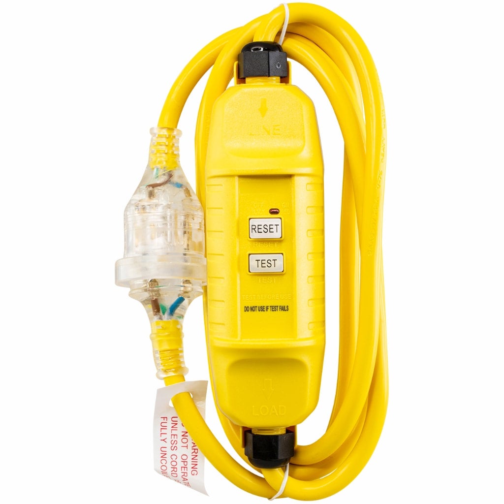 Ultracharge 10A RCD Inline Safety Switch Earth Leakage Protection 2m ...